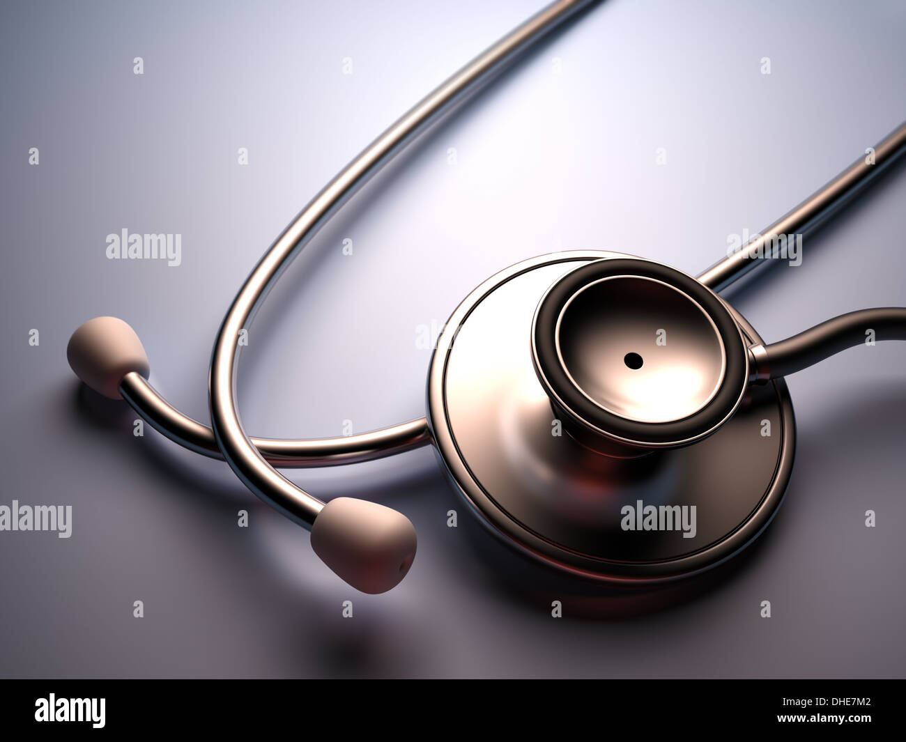 Stethoscope on a metal table Stock Photo - Alamy