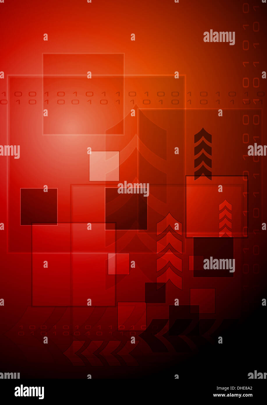 Bright red technology background. Vector illustration Stock Photo - Alamy