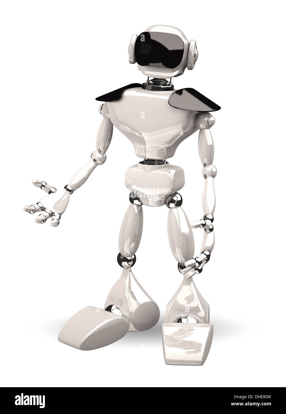 3d illustration of a white robot on white background Stock Photo - Alamy
