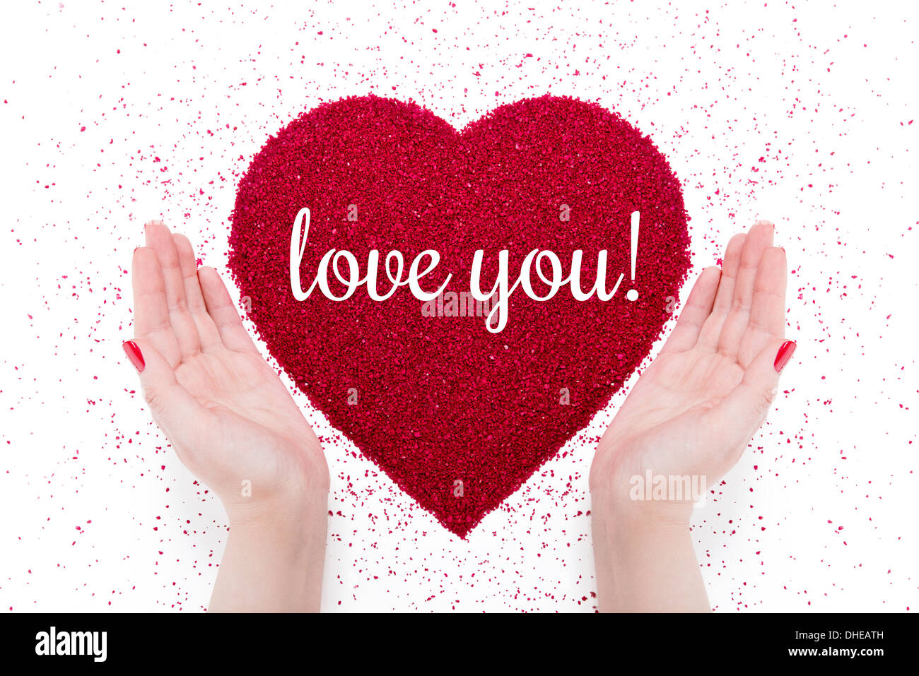 Love written with heart hi-res stock photography and images - Alamy