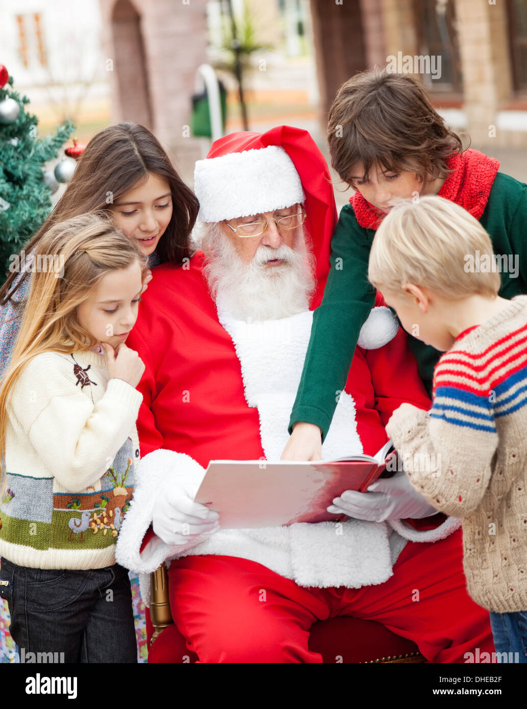 Santa Claus Reading Christmas Story High Resolution Stock Photography ...
