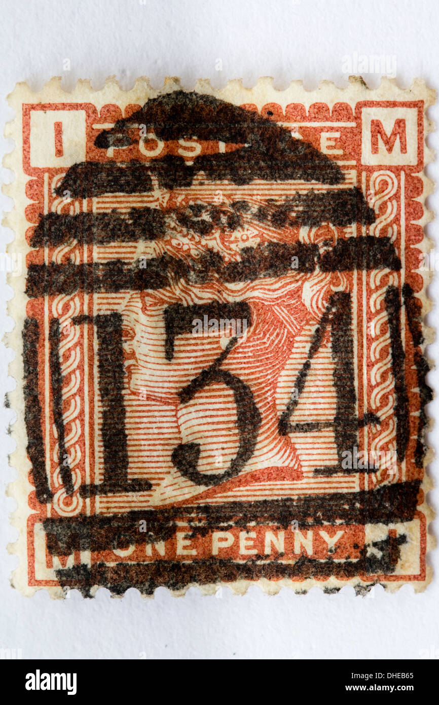 Victorian British postage stamp, 1d, Penny Venetian Red, Circa 1880 ...