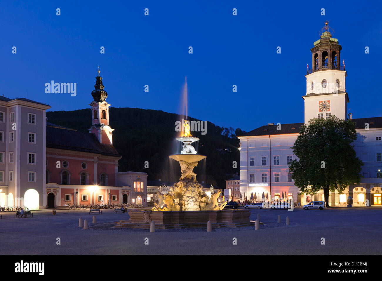 Residenzplatz Square, Residenz Fountain and Michaeliskirche Church at ...