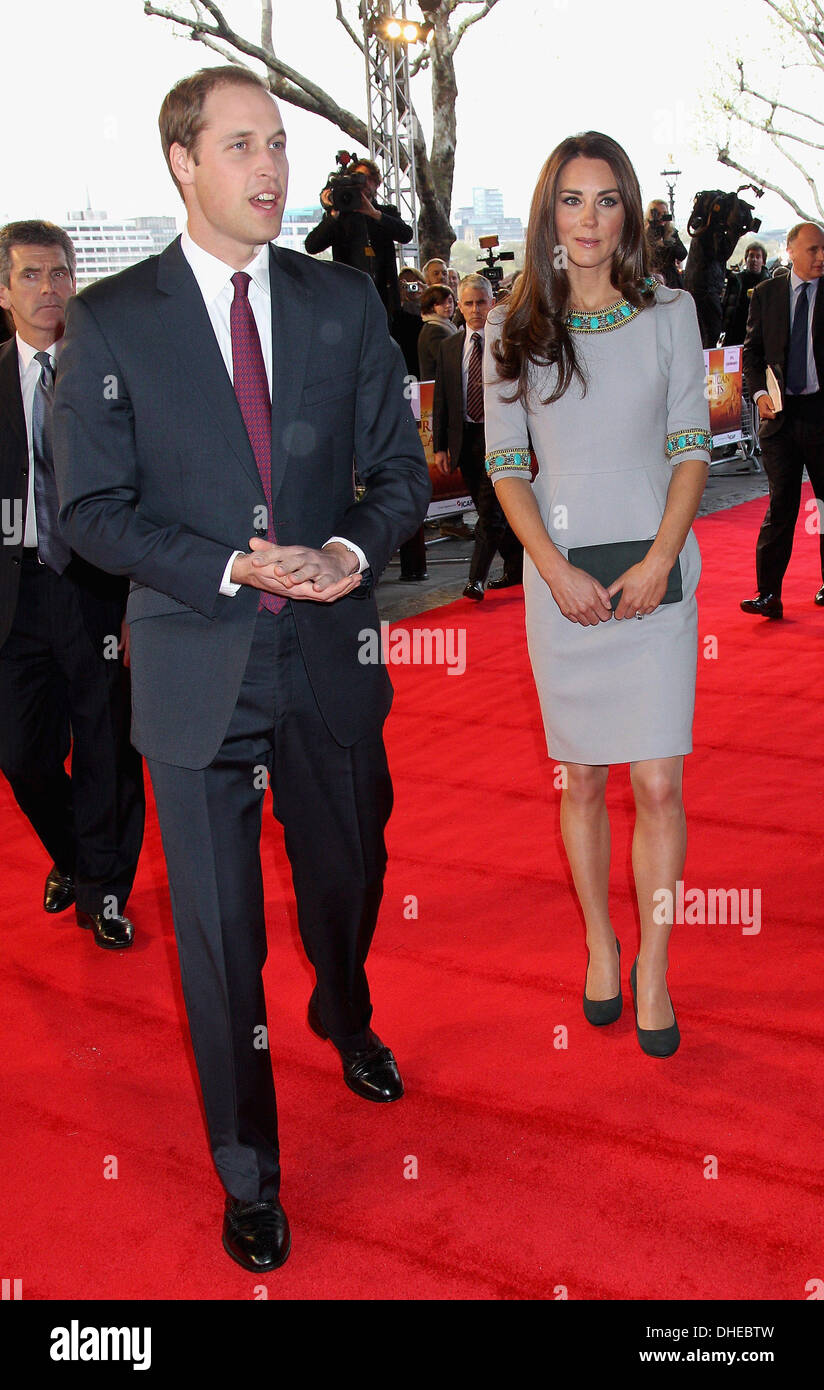 Britain's Prince William accompanied by his wife Catherine Duke and ...