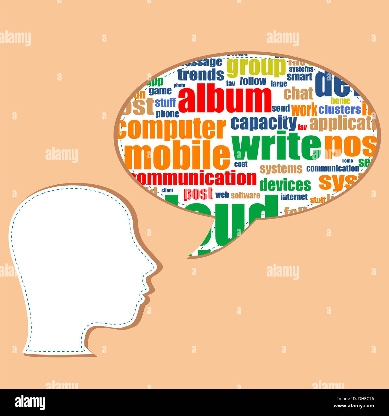 The word social media on speech bubbles Stock Photo - Alamy