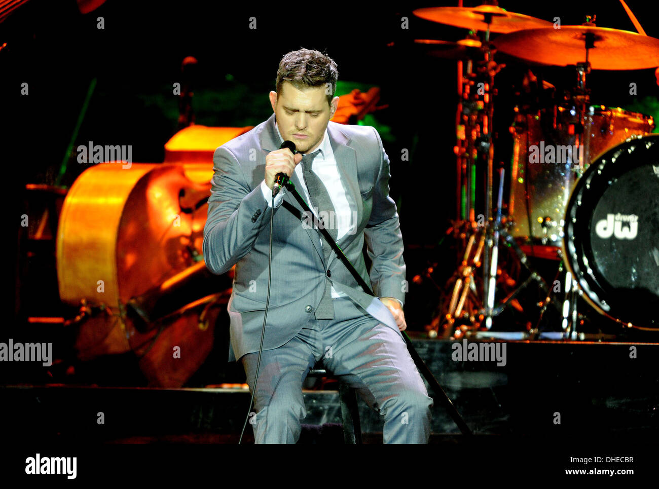 Michael Buble performing in concert at the Ahoy stadium. Rotterdam, the ...