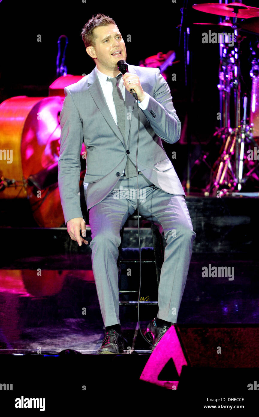 Michael Buble performing in concert at the Ahoy stadium. Rotterdam, the ...