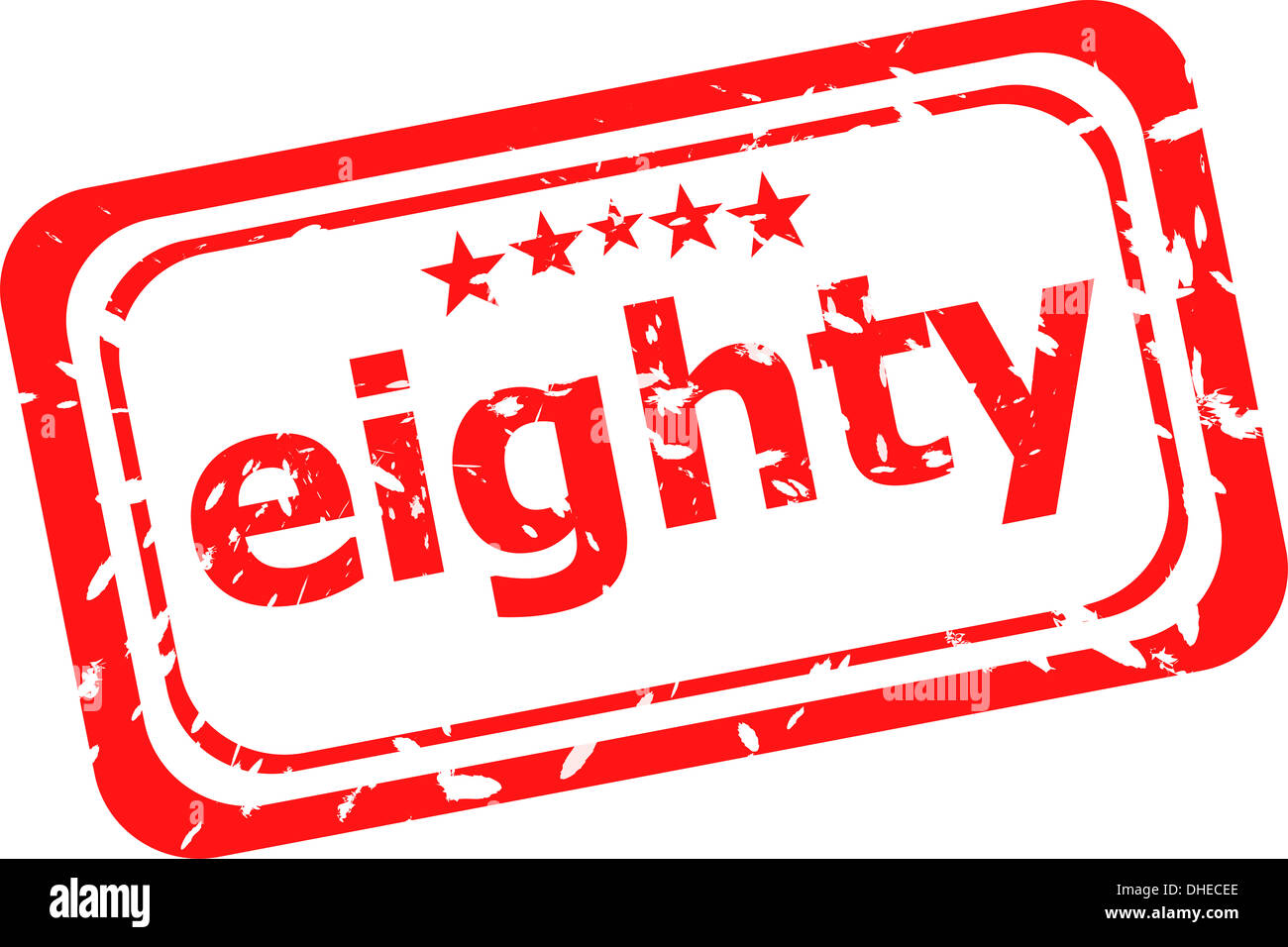 word eighty on red rubber stamp Stock Photo - Alamy