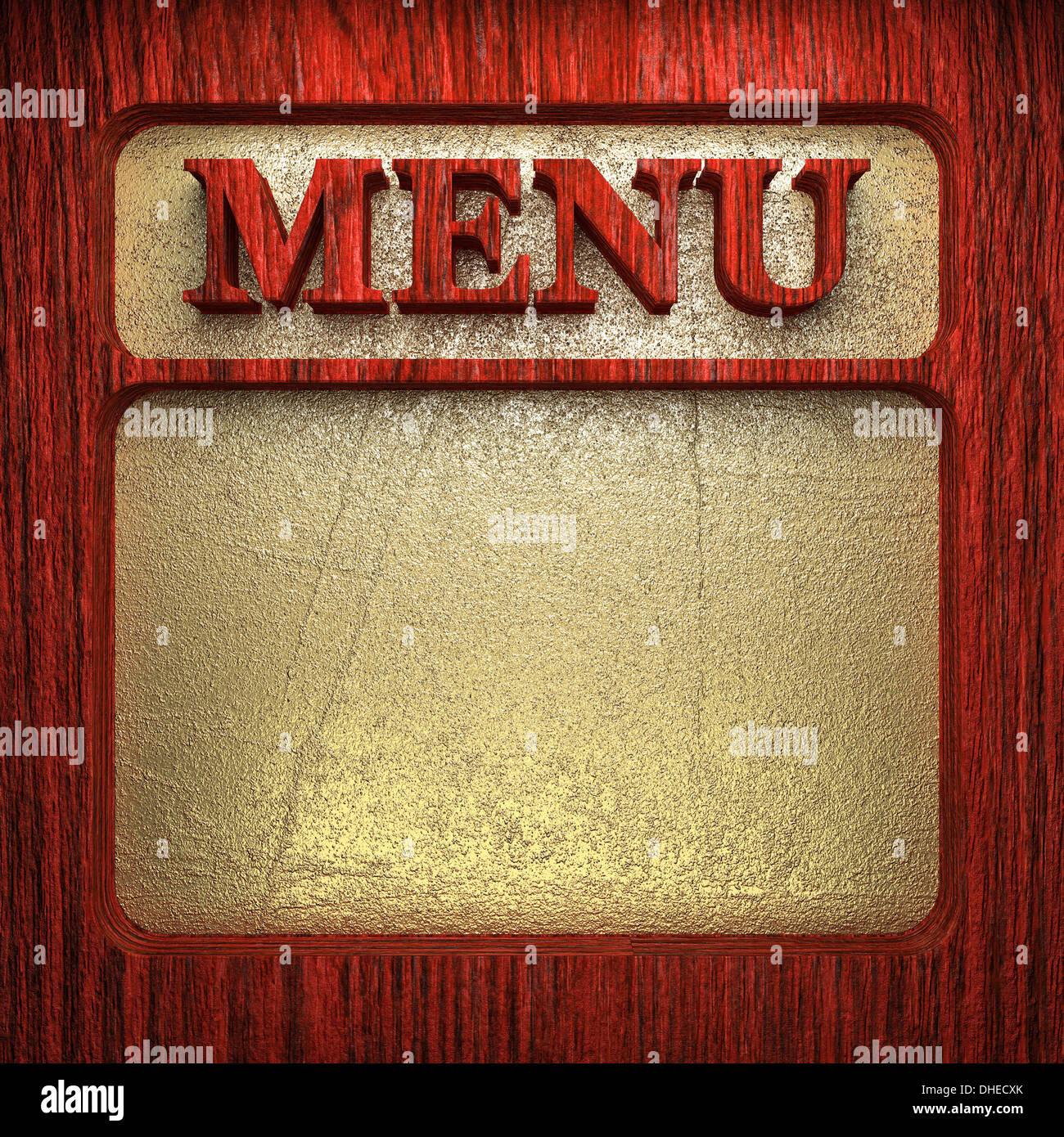 red wood sign golden background Stock Photo - Alamy