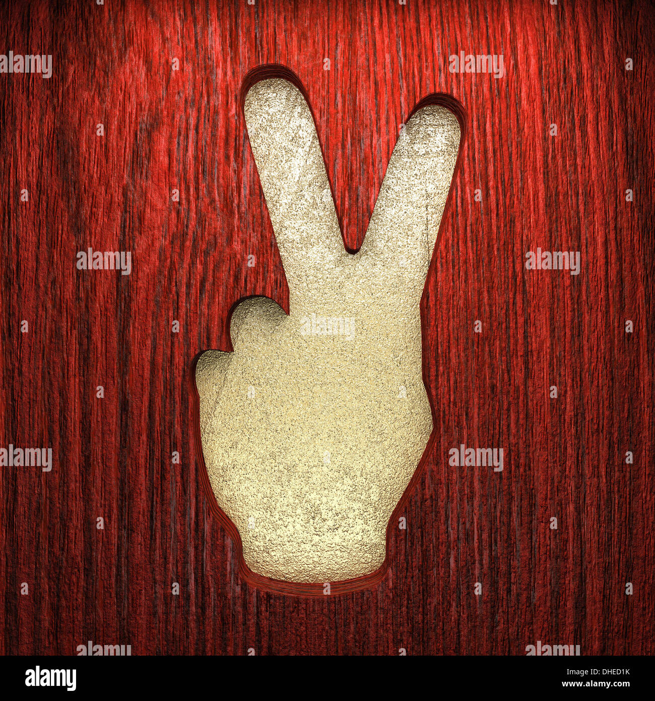 red wood sign golden background Stock Photo - Alamy