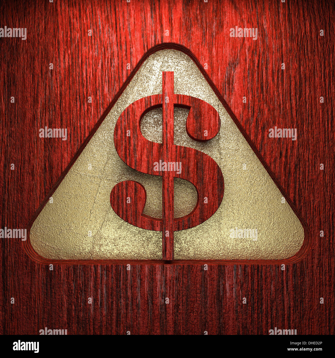 red wood sign golden background Stock Photo - Alamy