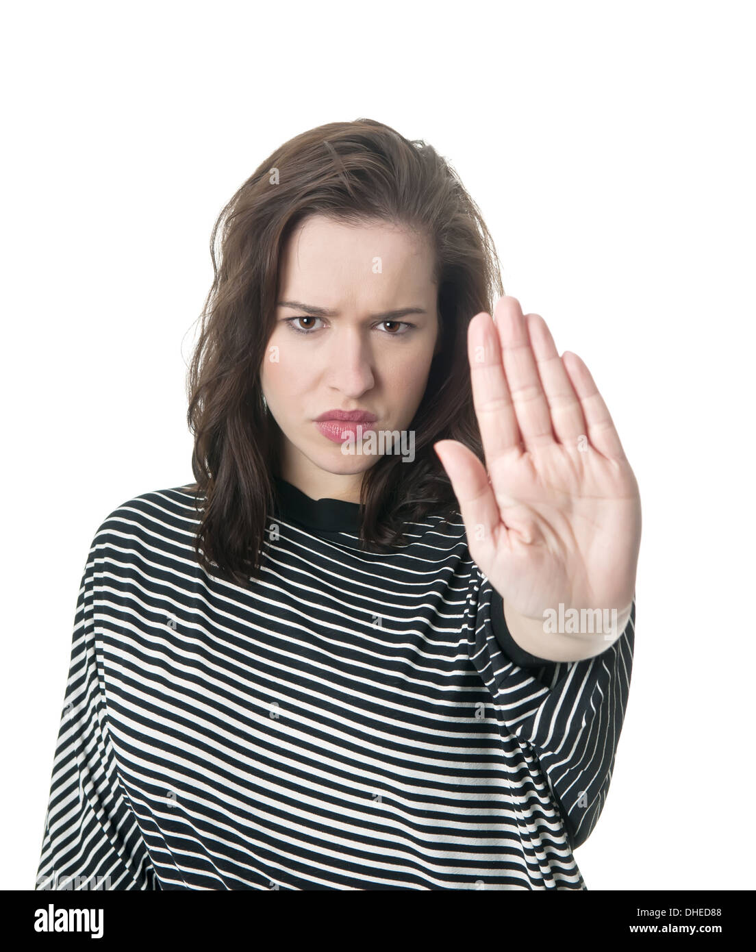 woman showing stop Stock Photo - Alamy