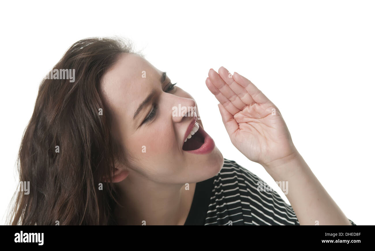 young woman calling Stock Photo - Alamy
