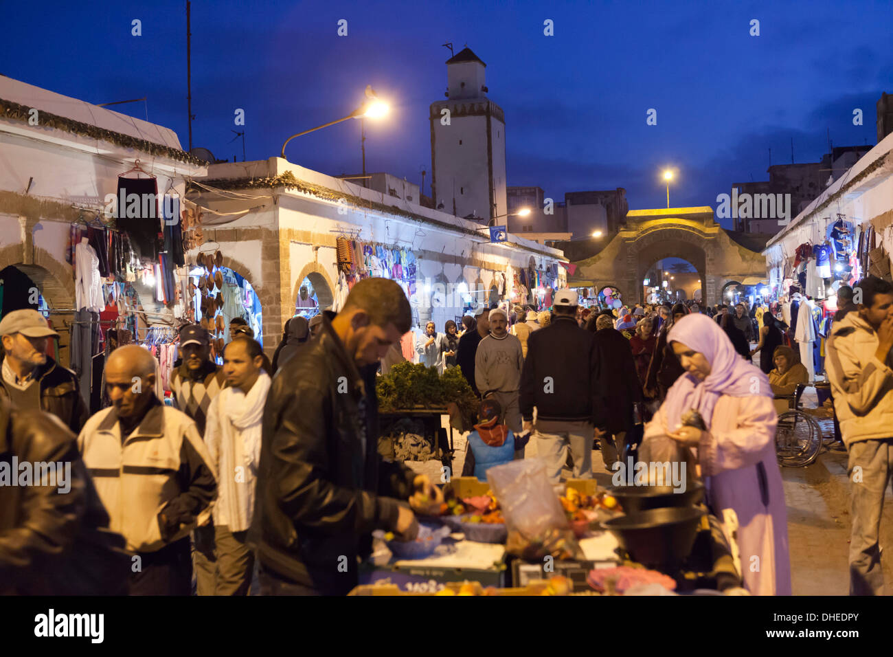 The souk in the Medina at night, UNESCO World Heritage Site, Essaouira ...