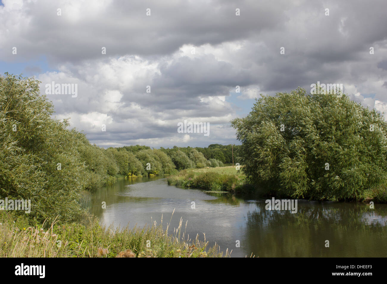 View during a river walk along the Wye in Ross-On-Wye, England Stock ...