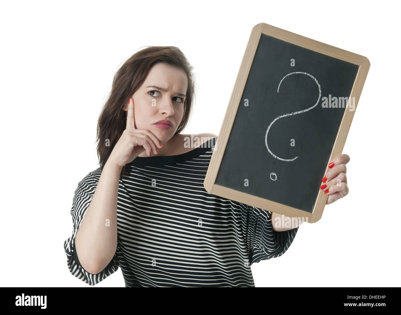 woman with question mark Stock Photo - Alamy
