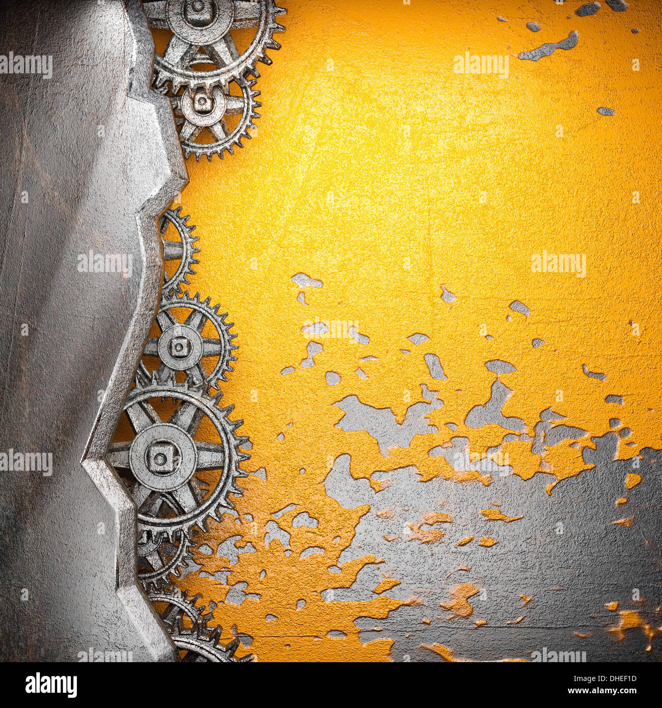 gear wheels on steel background Stock Photo - Alamy