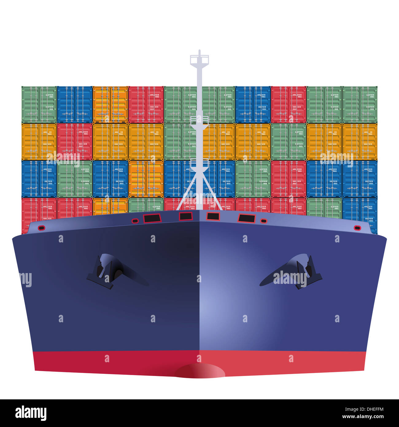 Container ship from the front Stock Photo - Alamy