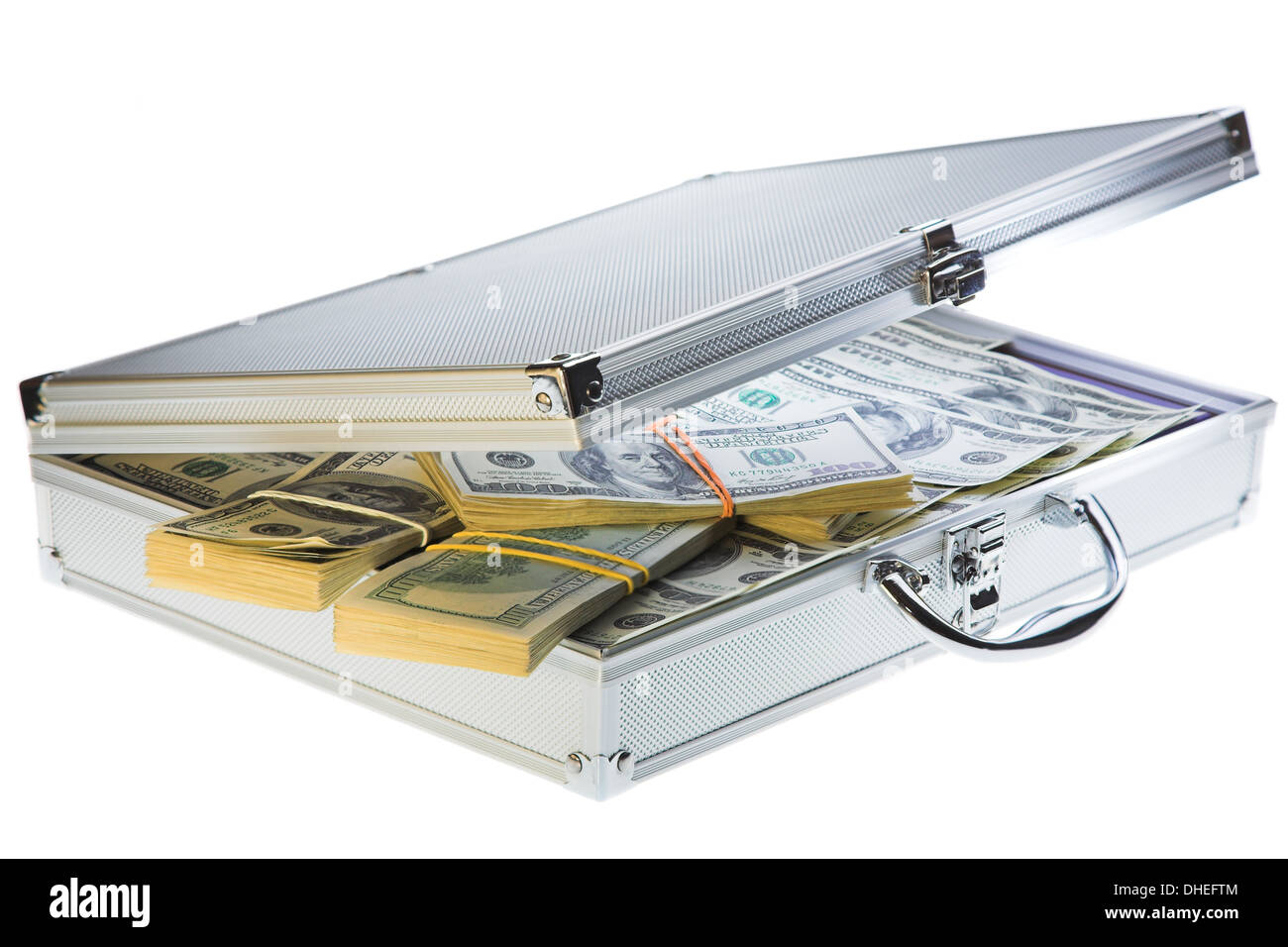 Briefcase full 100 dollar bills hi-res stock photography and images - Alamy
