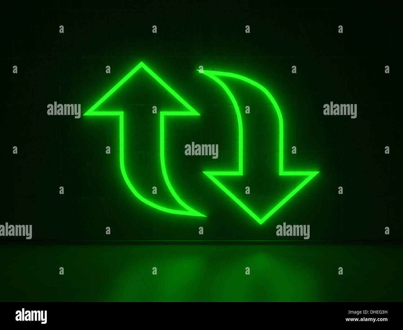 Recycling Sign - Series Neon Signs Stock Photo - Alamy