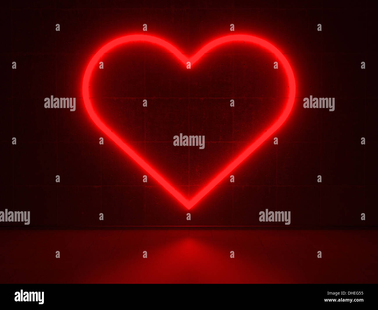 Red Heart - Series Neon Signs Stock Photo - Alamy