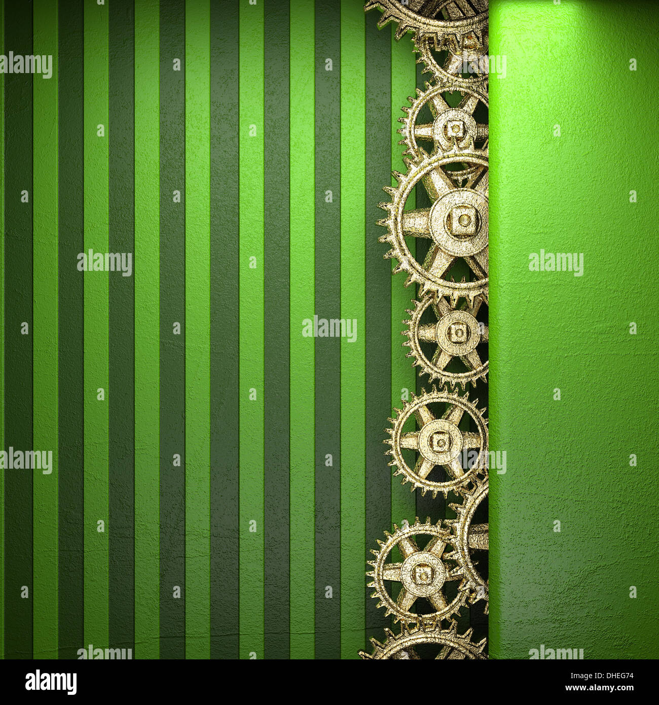gear wheels on green background Stock Photo - Alamy