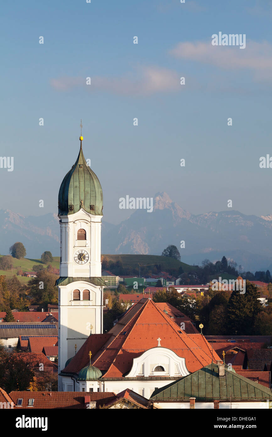 St. Andreas Church, Nesselwang, Ostallgau, Allgau. Allgau Alps, Bavaria ...