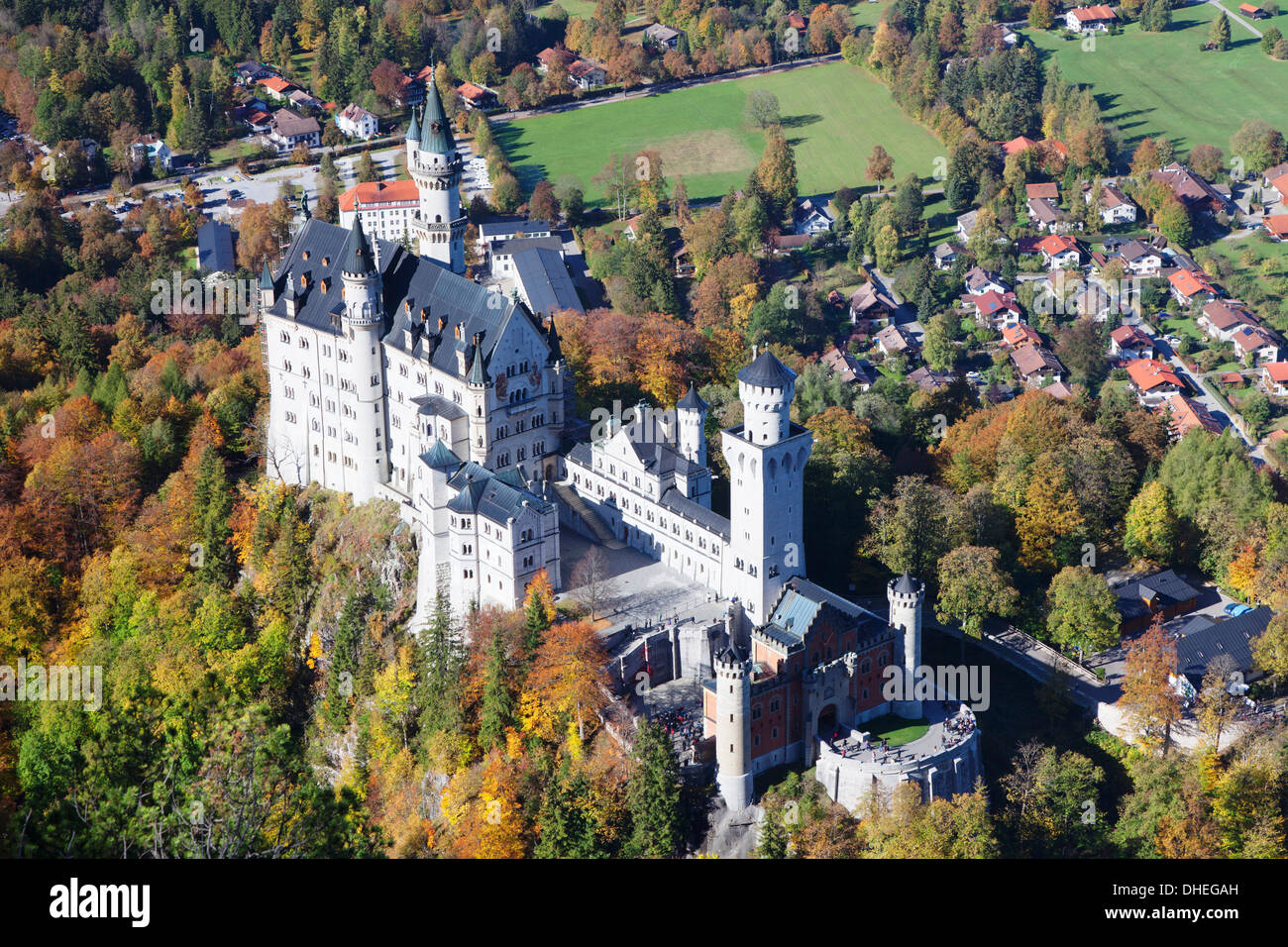 Neuschwanstein Castle, Hohenschwangau, Fussen, Ostallgau, Allgau Stock ...
