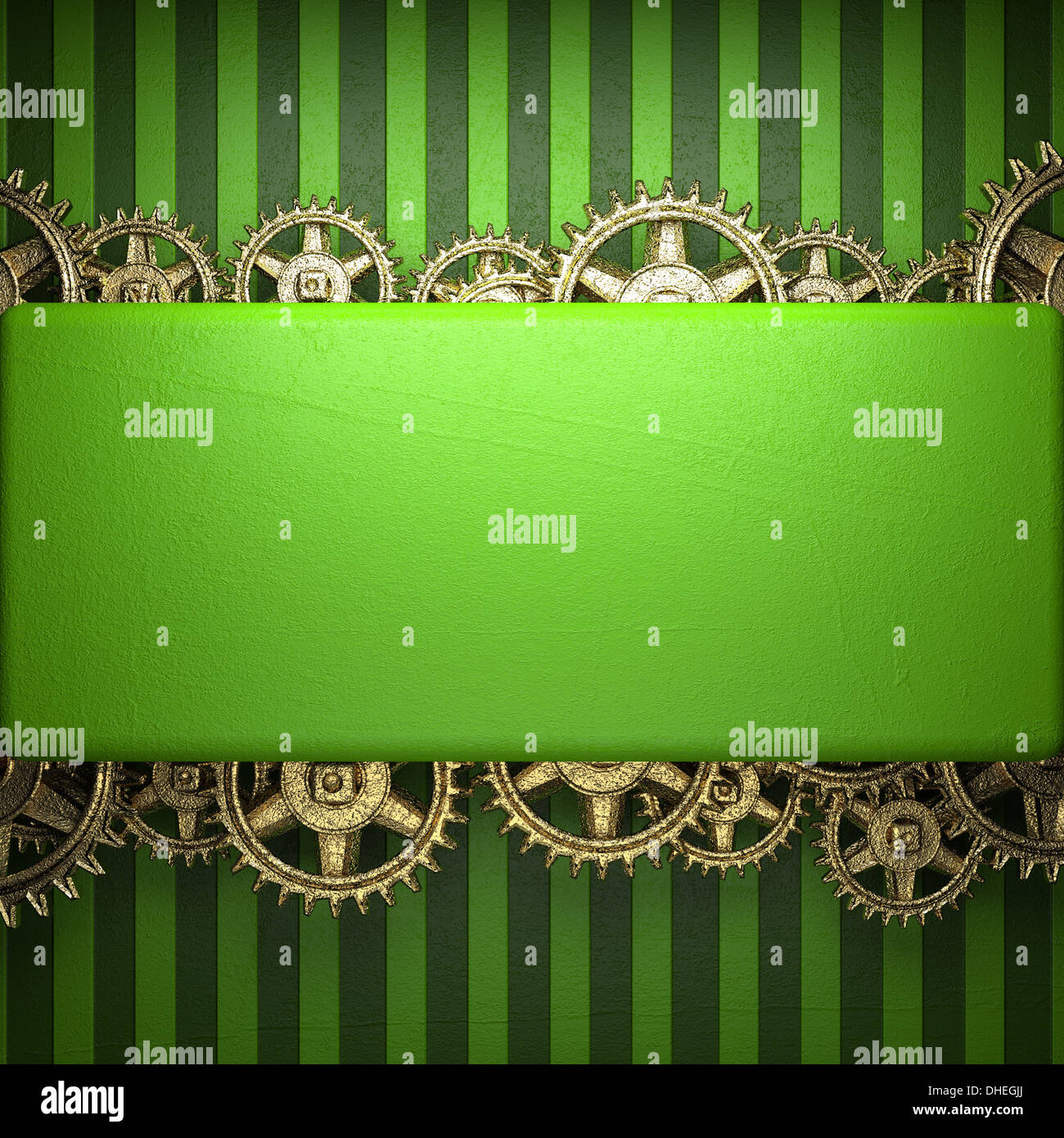 gear wheels on green background Stock Photo - Alamy