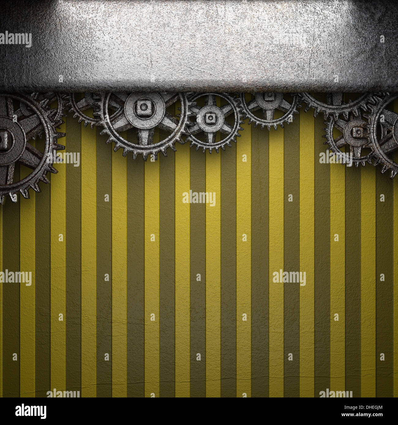 gear wheels on yellow background Stock Photo - Alamy