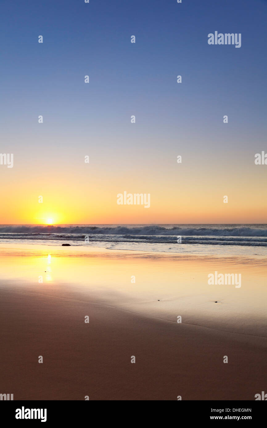 The beach Playa del Castillo at sunset, El Cotillo, Fuerteventura ...