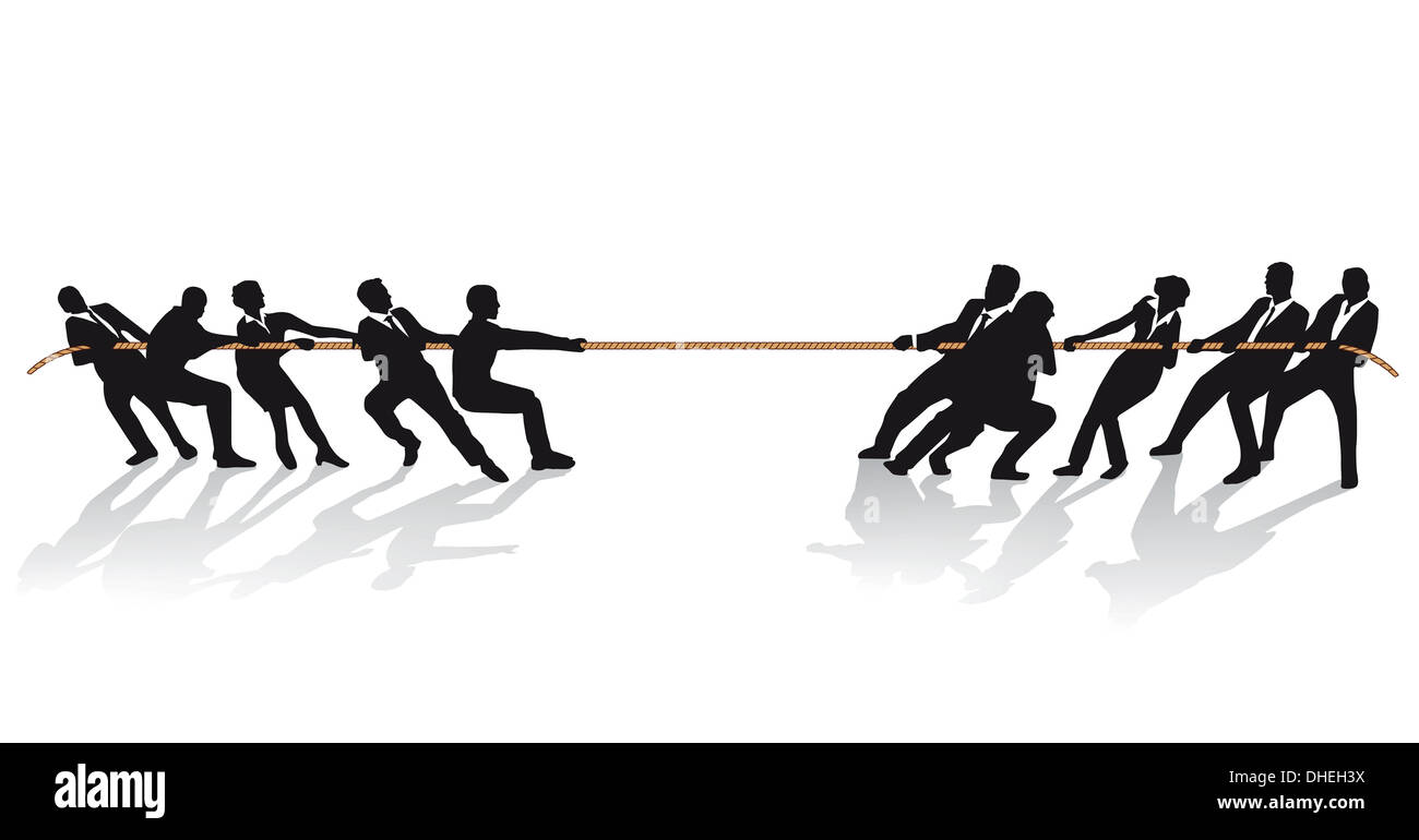 Business people at the tug of war competition Stock Photo - Alamy