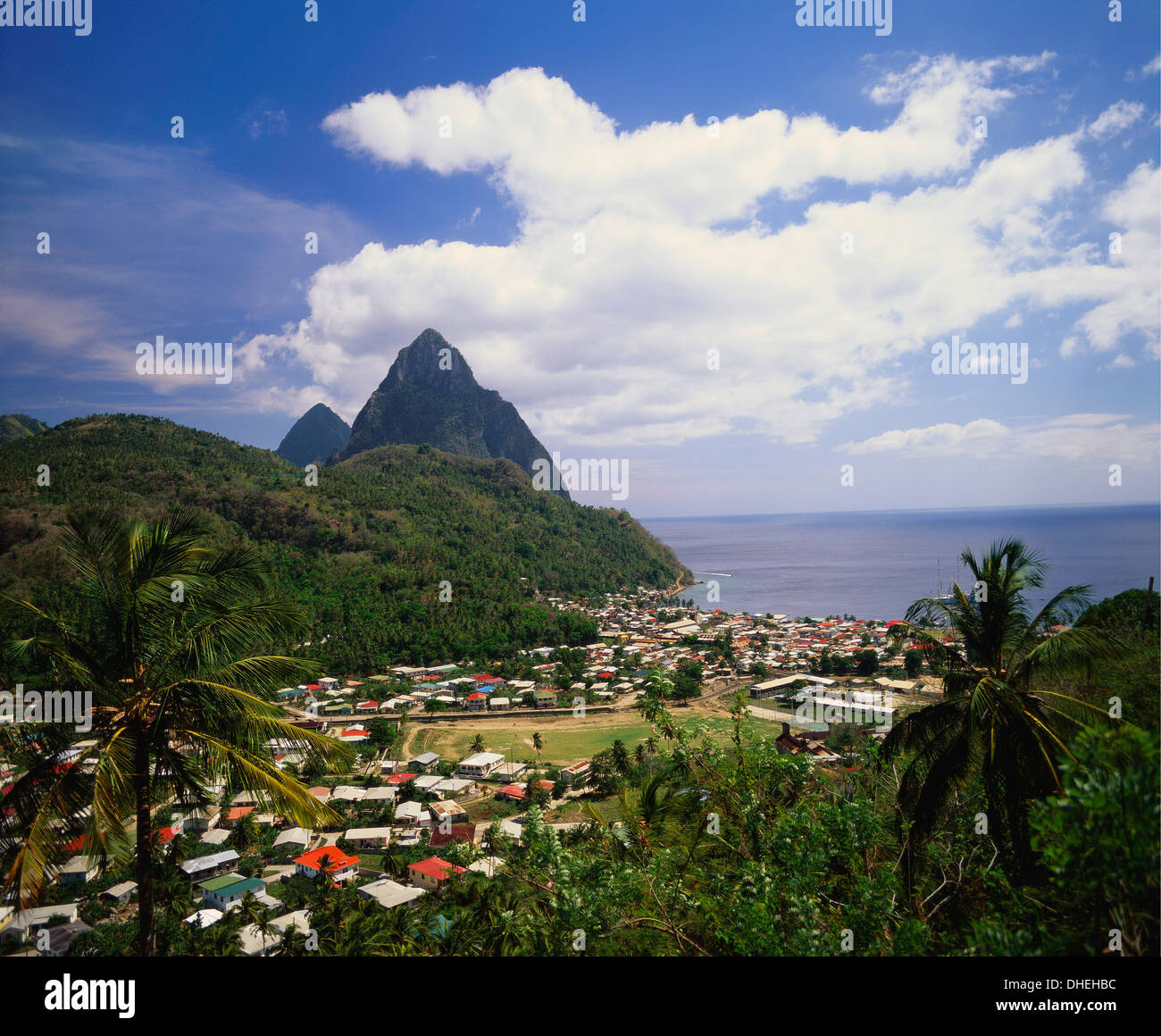 Soufriere, St Lucia, Caribbean Stock Photo - Alamy