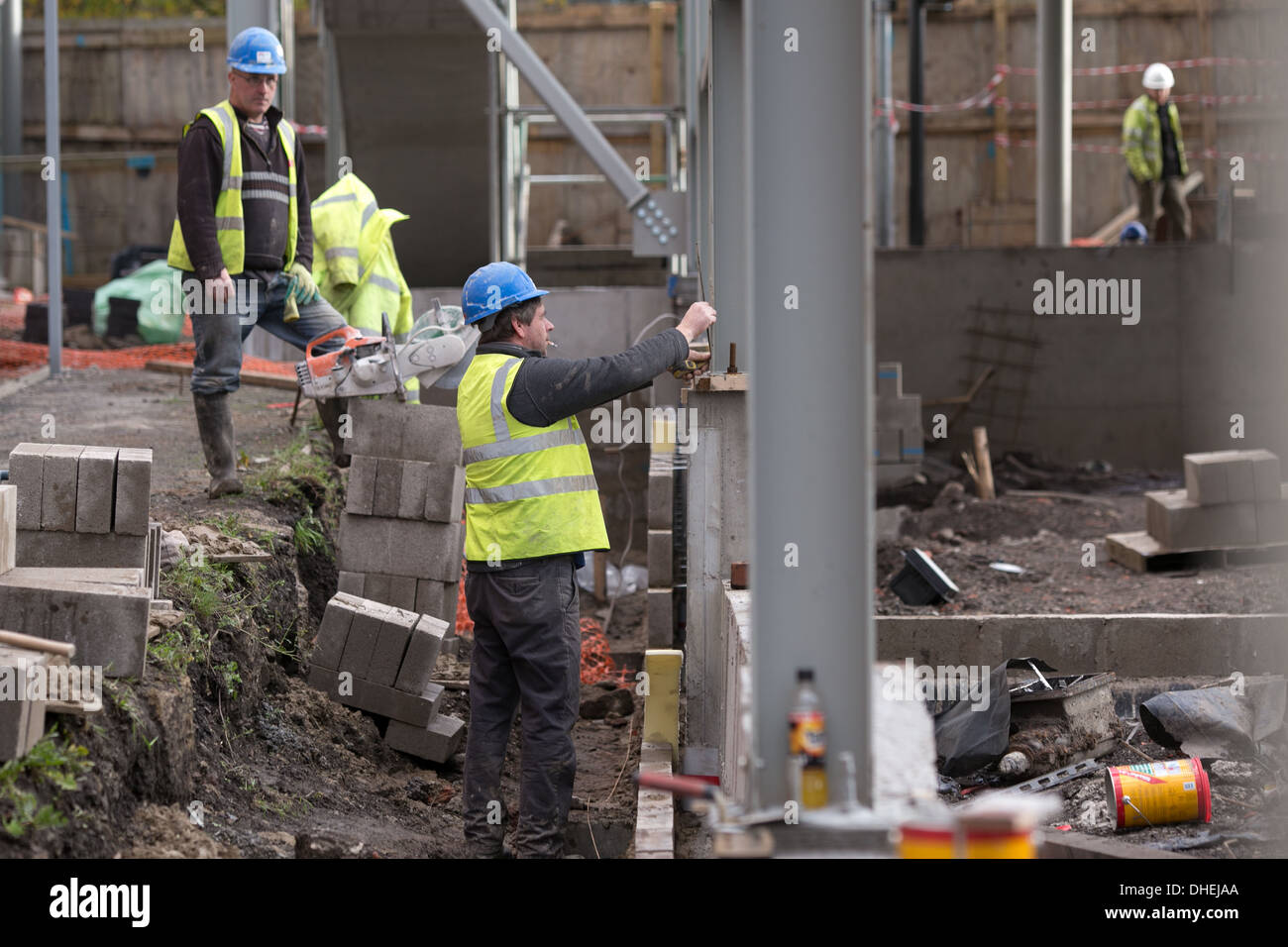 Construction work on a building site in Bolton , Greater Manchester ...