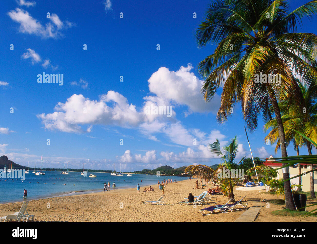 Reduit Beach, Rodney Bay, St Lucia, Caribbean Stock Photo - Alamy