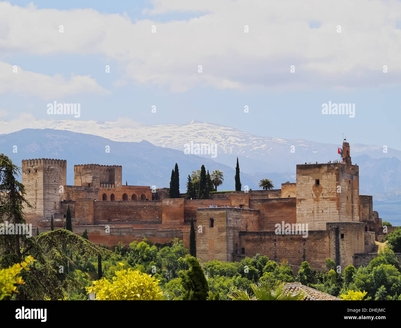 Cityscape of Granada with a view of famous Alhambra - a palace and ...