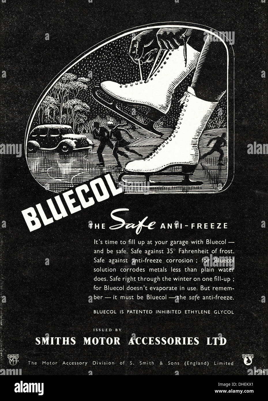 Advertisement advertising BLUECOL anti-freeze motoring magazine advert ...