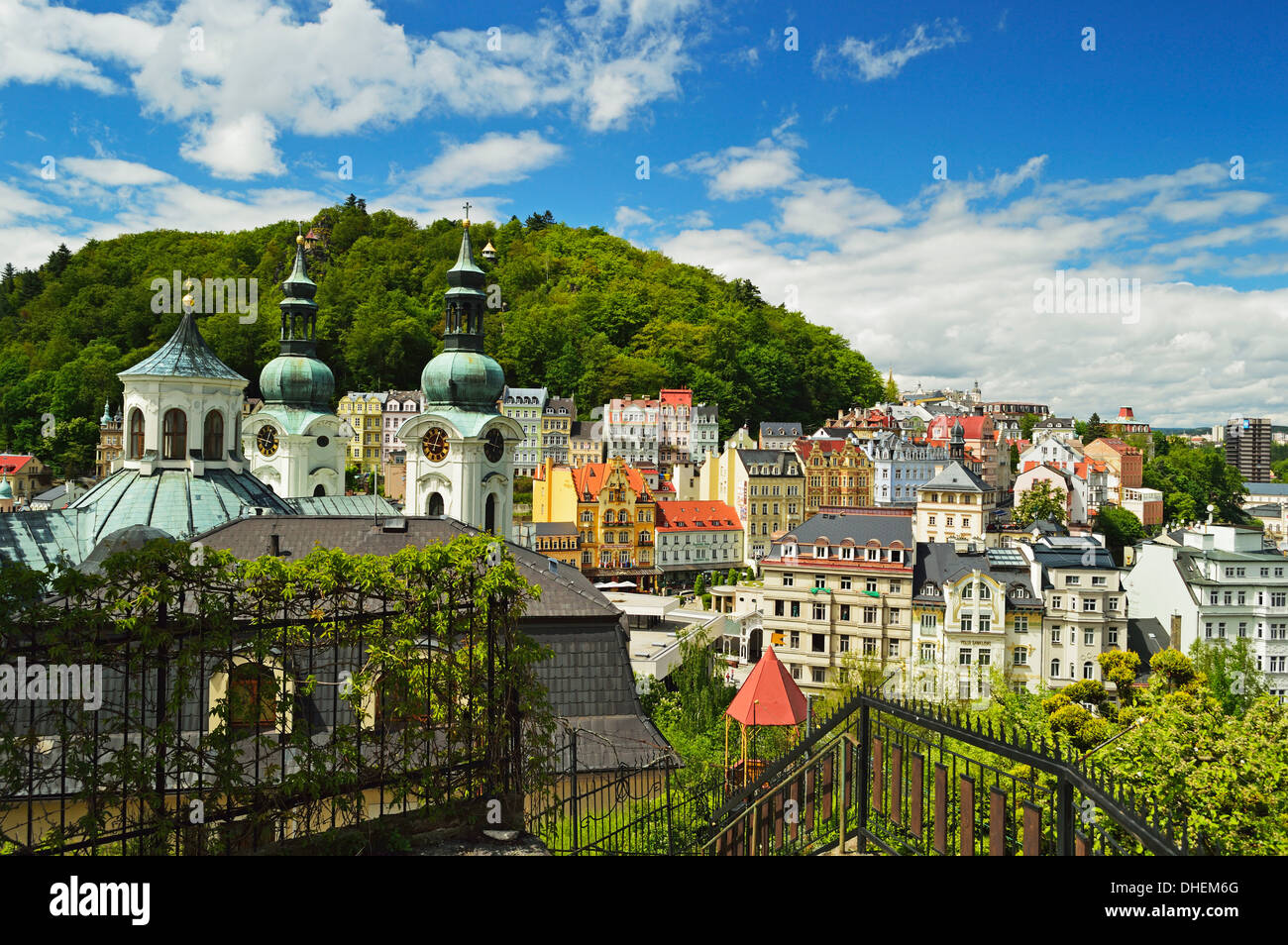 Historic spa section of Karlovy Vary, Bohemia, Czech Republic, Europe ...