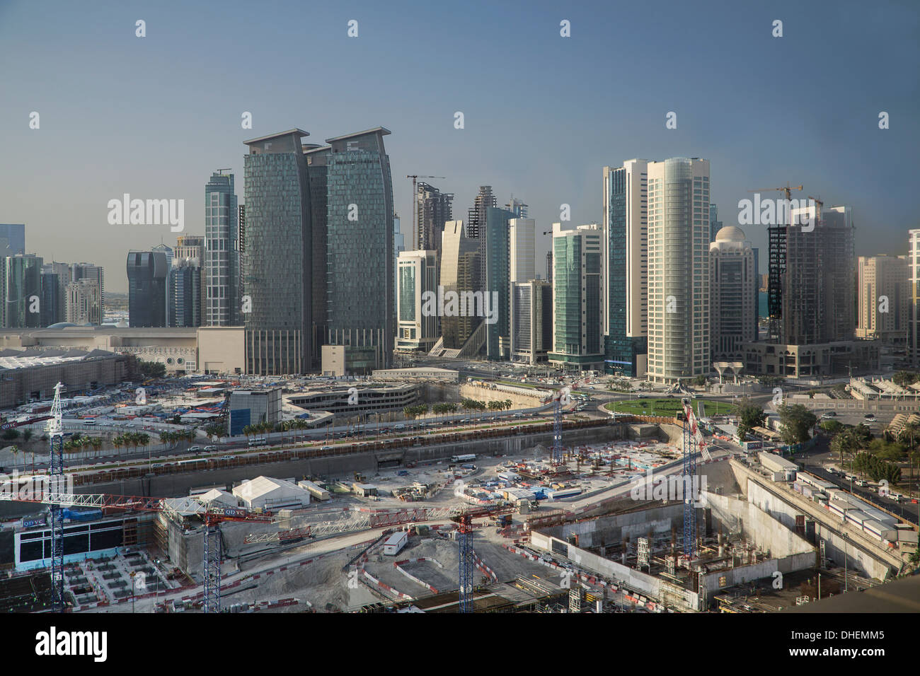 Futuristic Skyscrapers In Doha Stock Photos & Futuristic Skyscrapers In ...