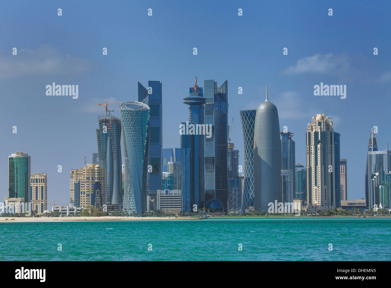 Futuristic skyscrapers in Doha, Qatar, Middle East Stock Photo - Alamy