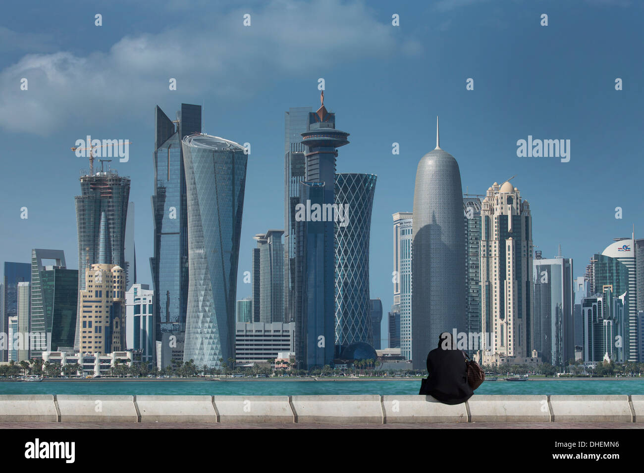 Futuristic skyscrapers in Doha, Qatar, Middle East Stock Photo - Alamy