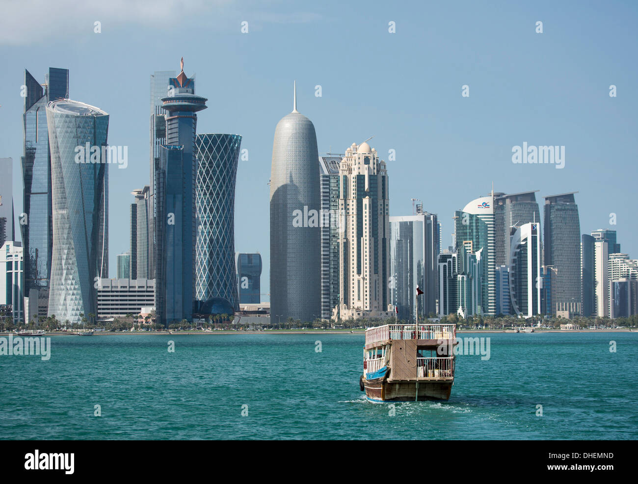 Futuristic skyscrapers in Doha, Qatar, Middle East Stock Photo - Alamy