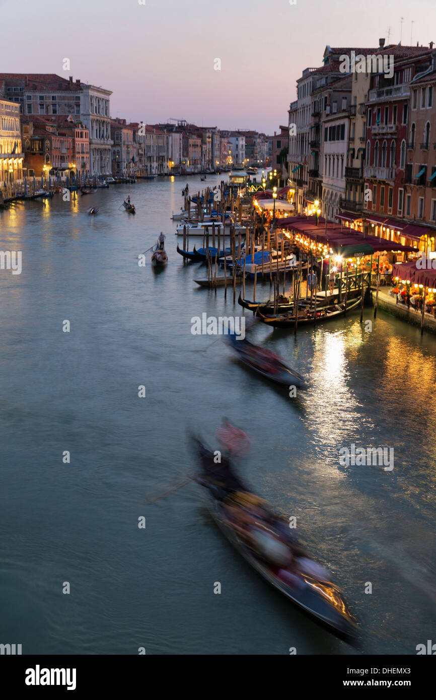 The Grand Canal from the Rialto Bridge at night, Venice, UNESCO World ...