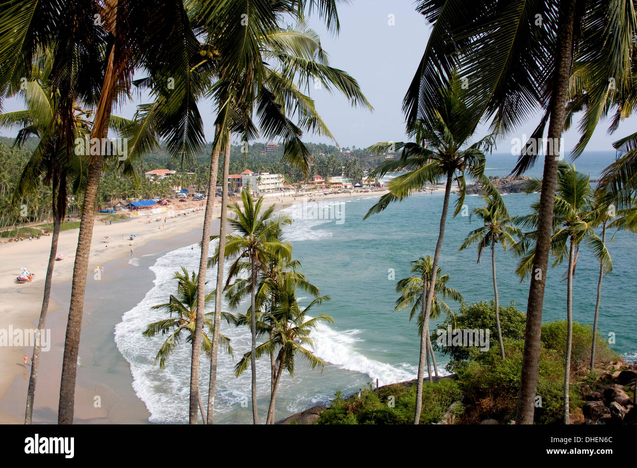 View of Kovalam beach, Trivandrum, Kerala, India, Asia Stock Photo - Alamy