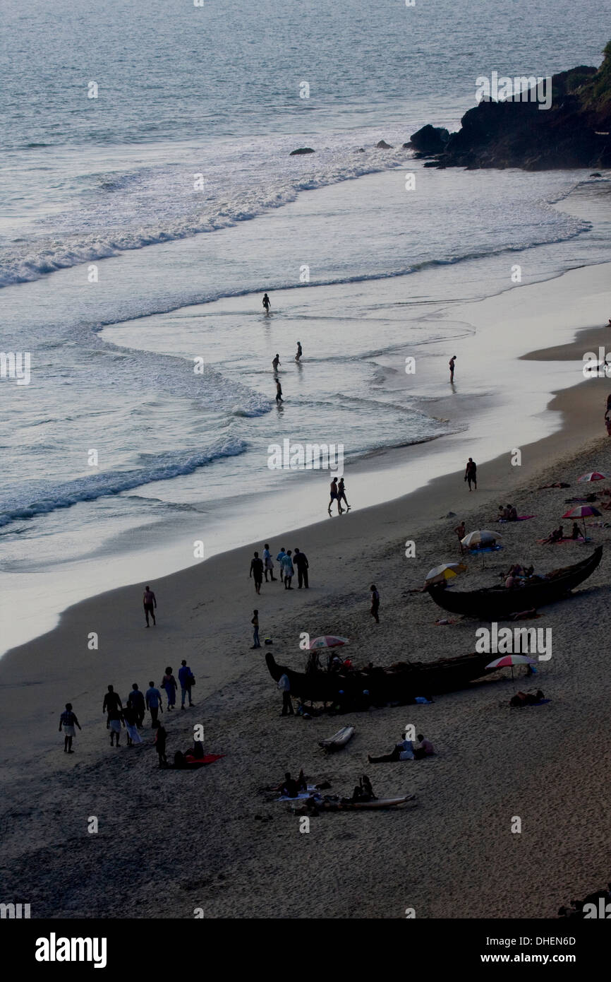 View of Kovalam beach, Trivandrum, Kerala, India, Asia Stock Photo - Alamy