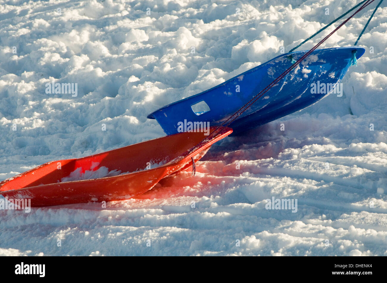 plastic modern sledge sledging sledges snow winter snowy toboggan ...