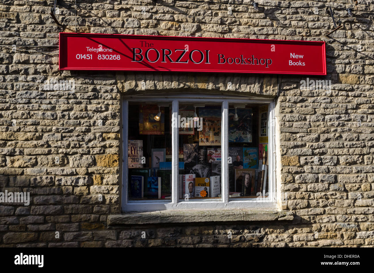 Shop window display for The Borzoi Bookshop in the Cotswold town of ...