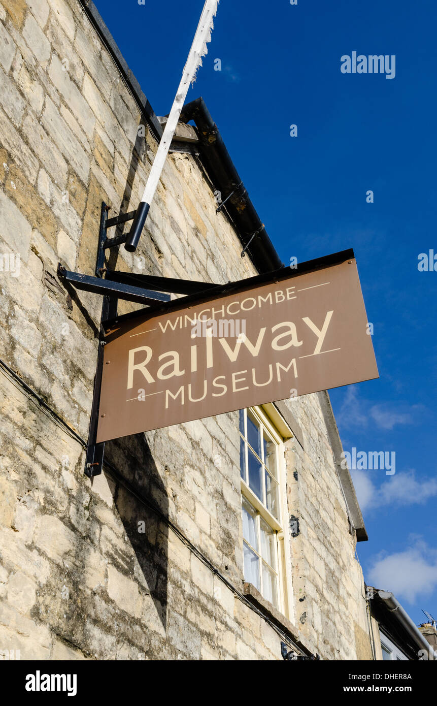 Sign for Winchcombe Railway Museum in the Cotswolds Stock Photo - Alamy