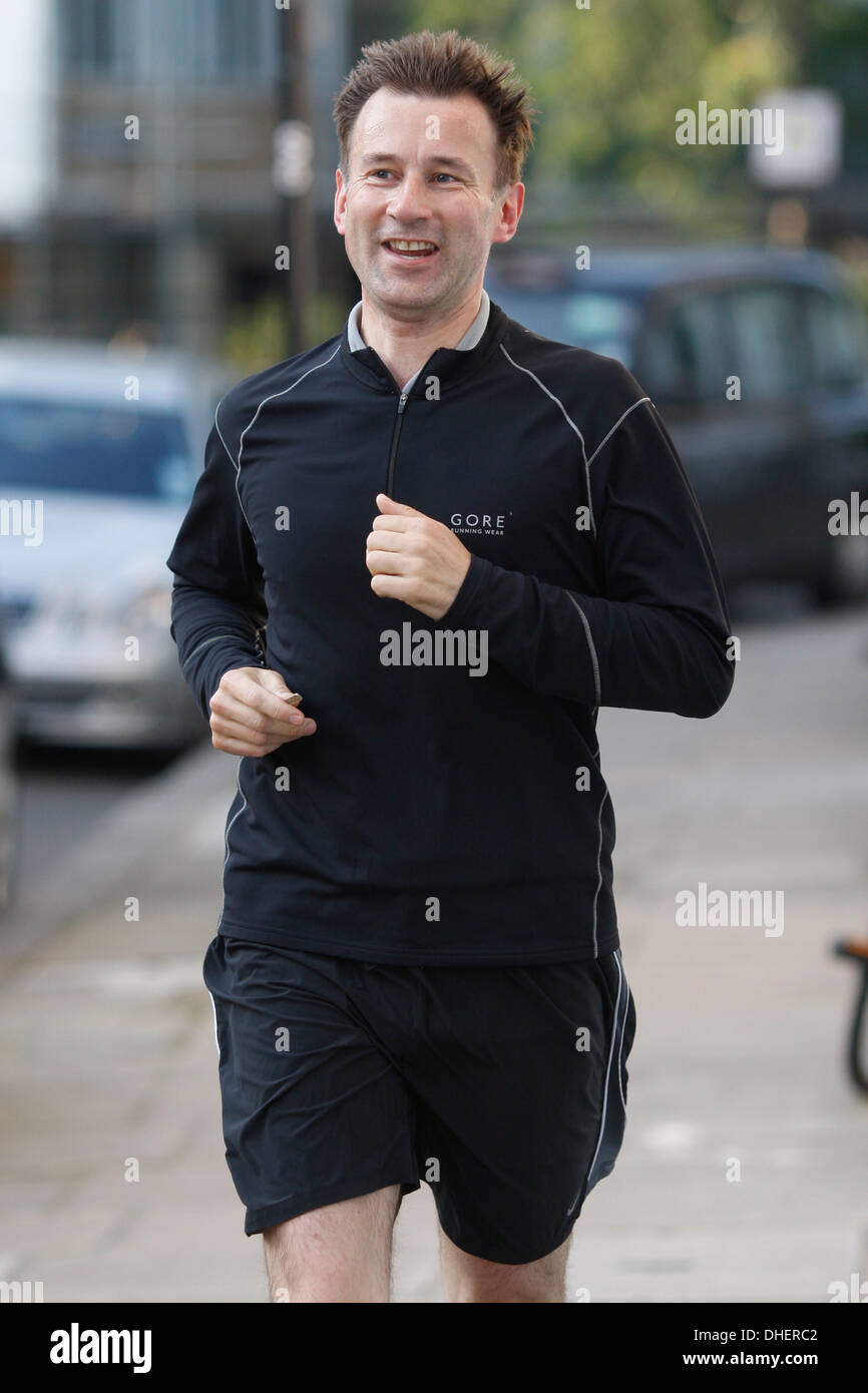 Britain's Culture Secretary Jeremy Hunt leaves his home in London on ...