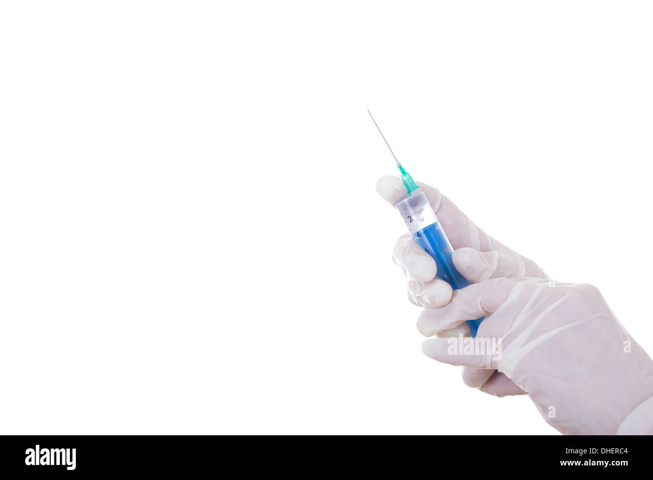 syringe and needle in hands with medical gloves Stock Photo - Alamy
